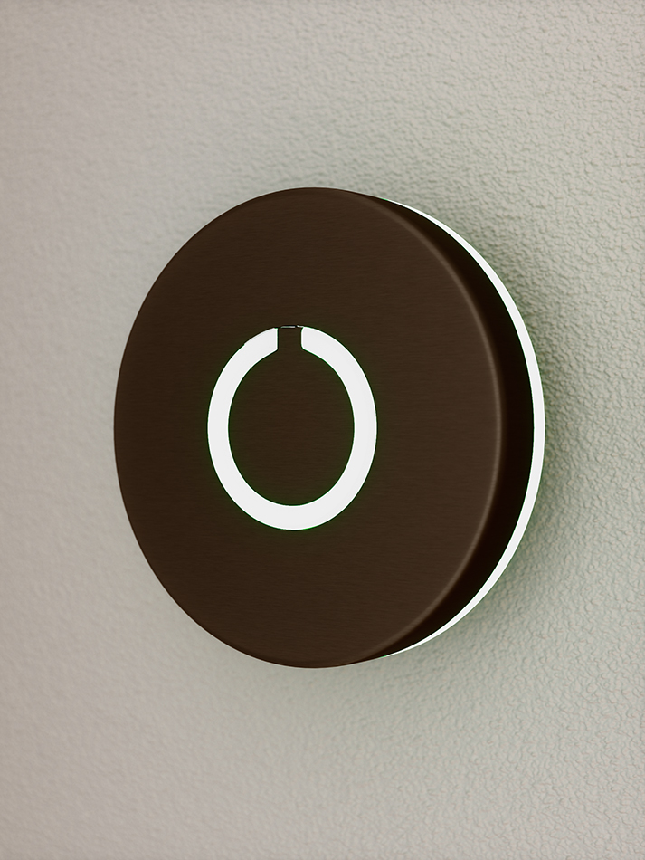 Round Touch Doorbell Bronze by Luxello - Modernnest.com