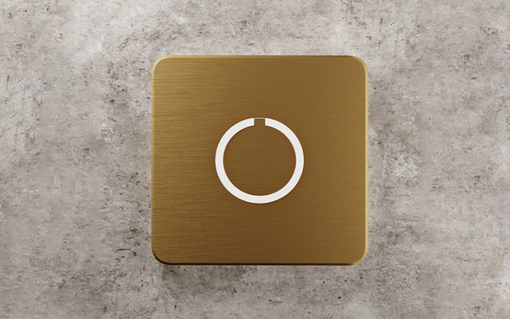 Square Modern Brass Doorbell Button by Luxello - Modernnest.com